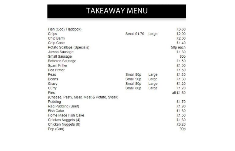 Green Lane Chippy - Award Winning Food